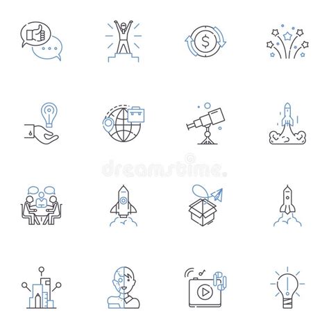 Forward Thinking Insights Line Icons Collection Innovation Progress Visionary Transformation