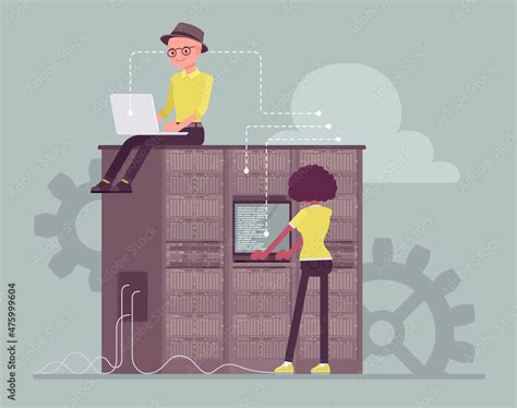 Data Center Server Cloud Support Crew System Administrators Working