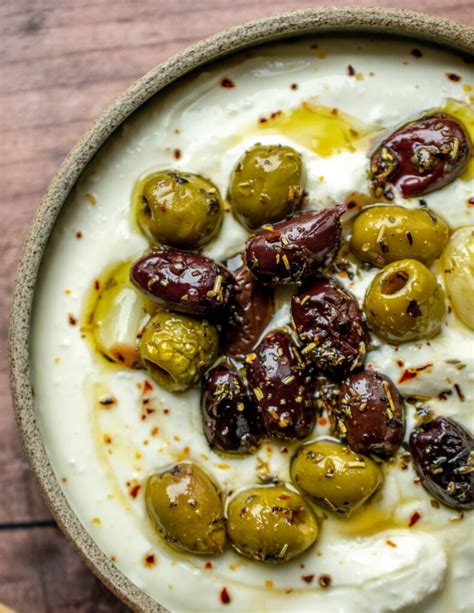 Creamy Whipped Goat Cheese With Roasted Olives Apron And Whisk