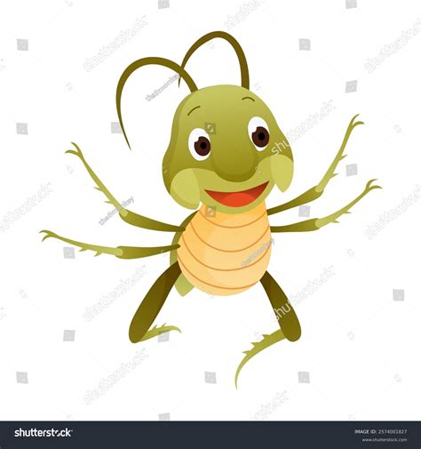 Playful Cartoon Grasshopper Character Dynamic Pose Stock Vector Playful Cartoon Grasshopper Character Dynamic Pose Stock Vector