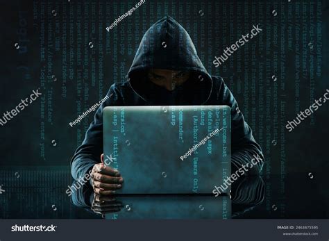 Coding Overlay Hacker On Laptop Dark Stock Photo Shutterstock