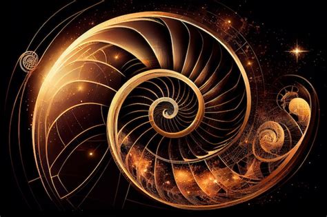 Premium Photo | Abstract space background with golden spiral Astrology and astronomy ...