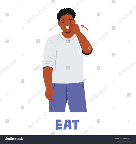 Man Demonstrating American Sign Language Sign Stock Vector Royalty