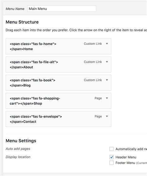 Font Awesome 5 Svg Icons Above Menu Items In Genesis Sridhar Katakam
