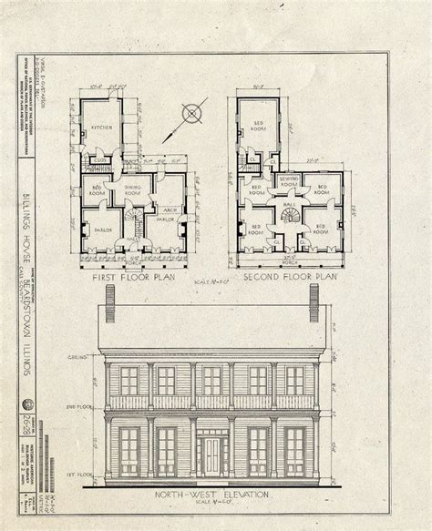 Blueprint Habs Ill9 Beato1 Sheet 1 Of 2 Horace Billings House