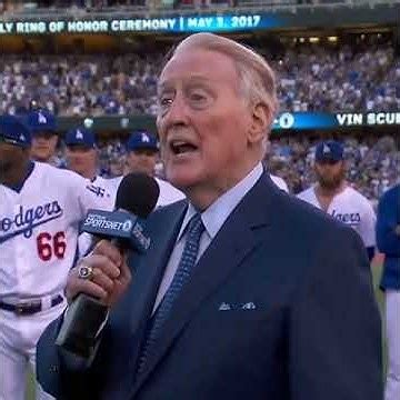 Vin Scully Its Time For Dodger Baseball Youtube