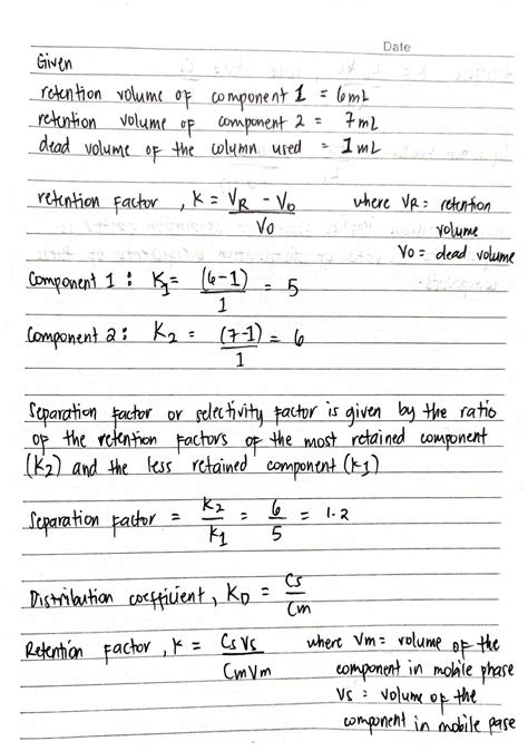 [solved] Calculate The Separation Factor Or Selectivity Factor Between Course Hero