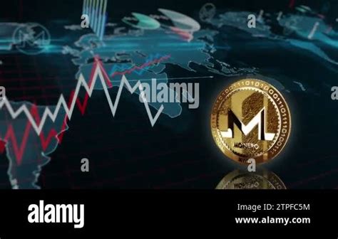 Monero Xmr Cryptocurrency Golden Coin Turning Over The Chart Price Monero Xmr Cryptocurrency Golden Coin Turning Over The Chart Price