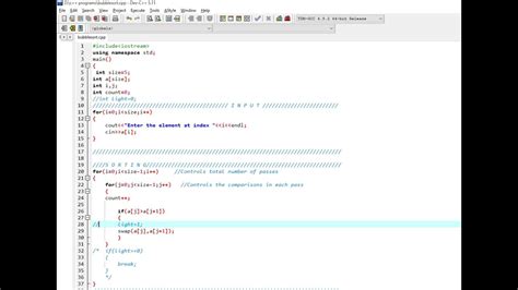 Bubble Sort Implementation In C YouTube
