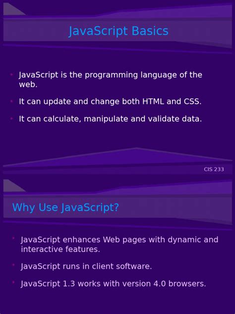 Javascript Basics For Web Development Pdf Java Script Html Element