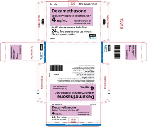 Fda Label For Dexamethasone Sodium Phosphate Injection Solution Intra
