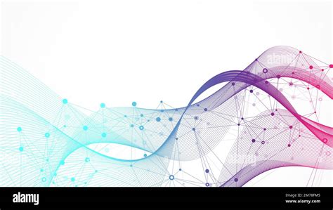 Digits Abstract Background With Connected Line And Dots Web Cover Digital Neural Networks