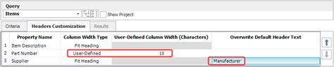 Customize The Column Headers