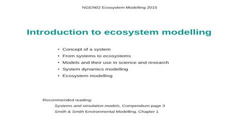 Download Pdf Introduction To Ecosystem Modelling Courses