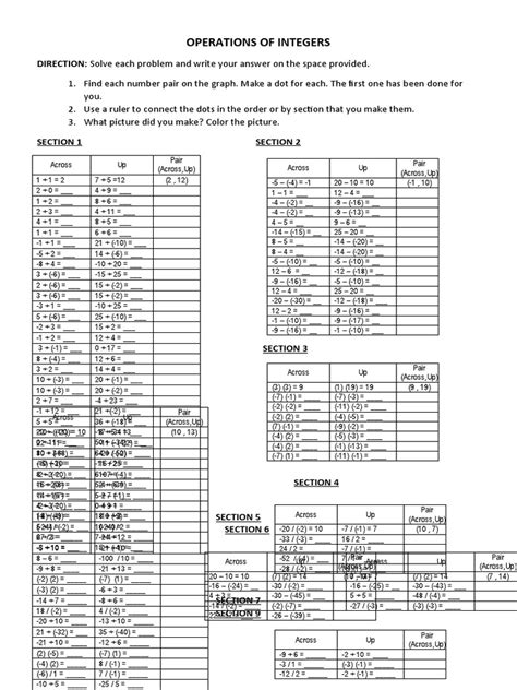 Worksheets On Integers | PDF | Discrete Mathematics | Theoretical ...