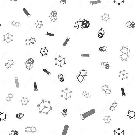 Set Radioactive Test Tube Molecule And On Seamless Pattern Vector