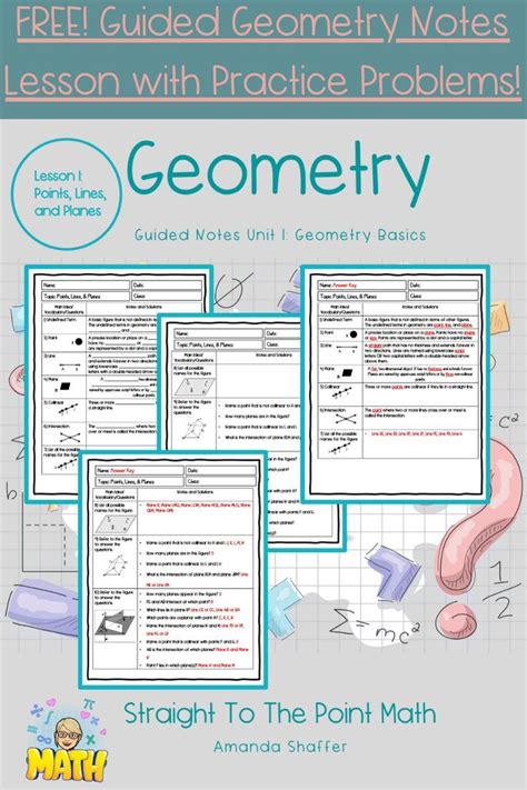 Points Lines Planes Geometry Lesson Warm Up Notes Practice Exit Slip Geometry Lessons