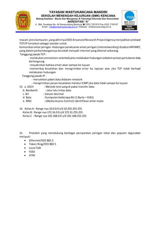 Soal Interview Komunikasi Data PDF Soal Interview Komunikasi Data PDF