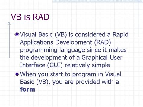 Visual Basic Starter Vocabulary Ide Integrated Development Environment