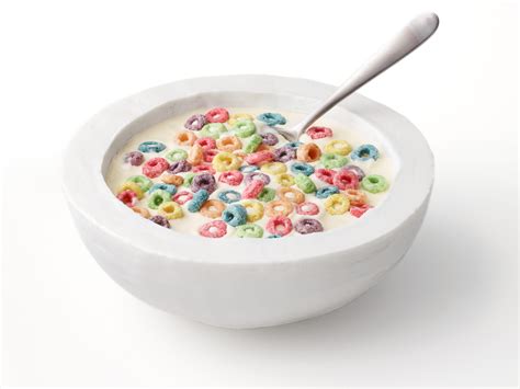 Colorful Fruit Cereal In Milk Fresh Breakfast Bowl Image 1531499