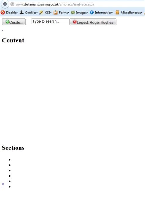 Umbraco Admin Area Not Displaying Peroperly
