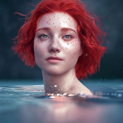 Premium Photo Beautiful Ginger Woman Portrait Closeup Illustration