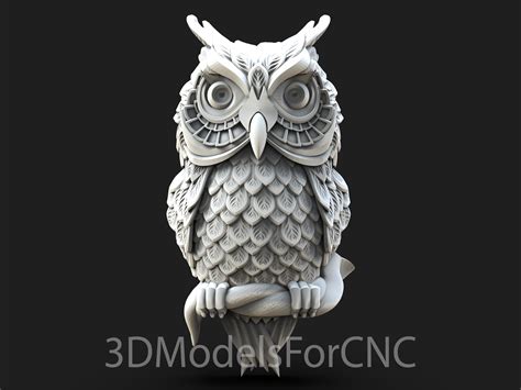 Файл 3d 3d модель Stl файл для Cnc Router лазерный и 3d принтер сова 5