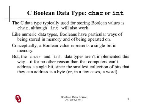 Boolean Data Lesson Cs1313 Fall Boolean Data Outline 1boolean Data