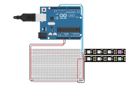 Circuit Design Neopixel Strip 4 Tinkercad