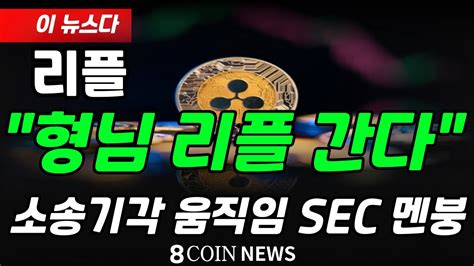 리플 긴급 형님 리플 간다 소송기각 움직임에 Sec 멘붕 Youtube
