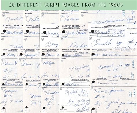 1960s Prescription Script Images Medical For Junk Journals