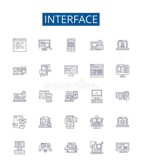 interface line icons signs set design collection of interface