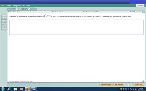 solved when using the simpson s rule to approximate the