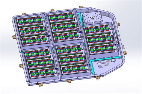 电动汽车动力电池包结构设计（含三维模型 Cad图纸 说明书） Step 模型图纸下载 懒石网