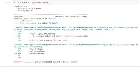 Sc Tl Pca Return TypeError Init Got An Unexpected Keyword Argument Rmatmat Issue