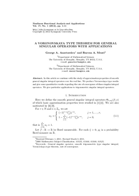 pdf a voronovskaya type theorem for general singular operators with