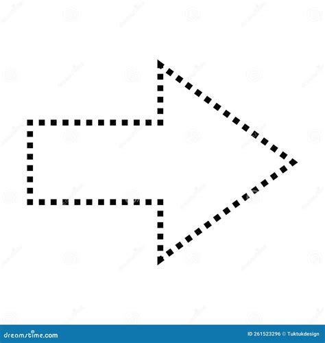 Arrow Shape Dotted Symbol Vector Icon For Creative Graphic Design Ui Element Stock Vector