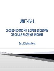 Closed Open Economies Circular Flow Models Of Economy Unit Pptx UNIT IV CLOSED ECONOMY