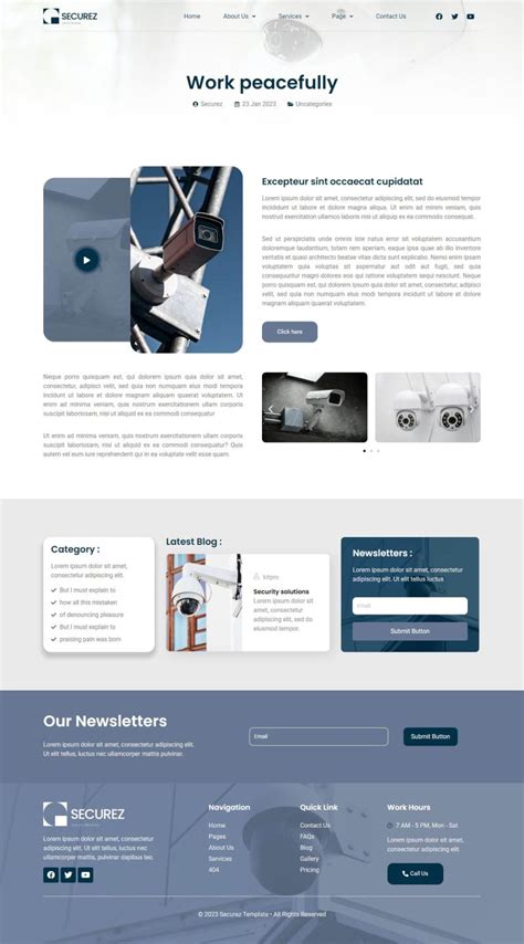 Securez Cctv And Security System Elementor Template Kit By Kitpro Themeforest
