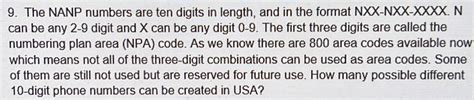 9 The Nanp Numbers Are Ten Digits In Length And In The Format Nxx Nxx
