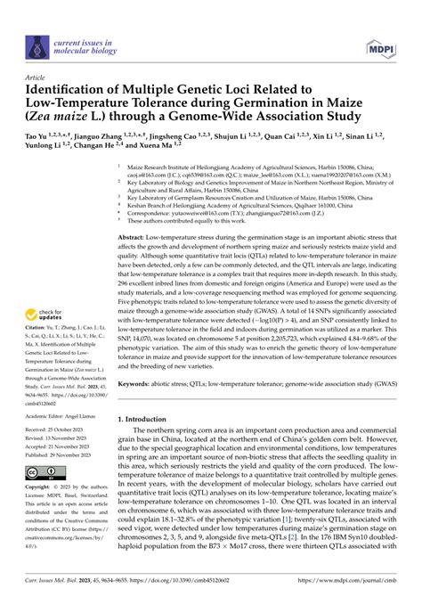 Pdf Identification Of Multiple Genetic Loci Related To Low