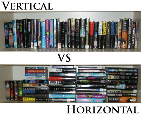 Worlds In Ink Sci Fi And Fantasy Book Reviews Vertical Versus Horizontal Stacking