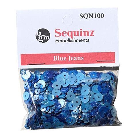 Buttons Galore Loose Sequin Assortments For Craft 5000 Pieces 45 Grams Color Blue Jeans