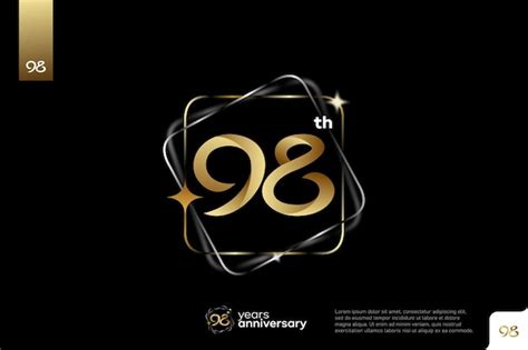 Premium Vector Gold Number 98 Logo Icon Design On Black Background