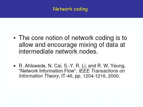 PPT Network Coding PowerPoint Presentation Free Download ID