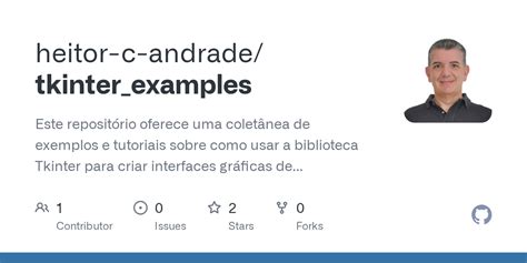 GitHub heitor c andrade tkinter examples Este repositório oferece uma coletânea de exemplos e