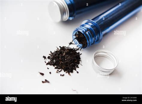 Two Blue Plastic Flasks With A Shiny Lid Flasks With Tea Inside Stock