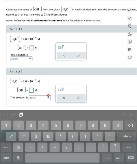 Solved Calculate The Value Of OH From The Given H O In Each Chegg Com