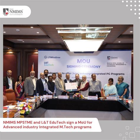 Nmims Mpstme And Landt Mindtree Collaborate To Launch Industry Integrated Masters Programmes In