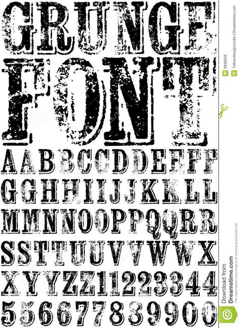 Grunge Font Stock Vector Illustration Of Font Alphabet 9839059
